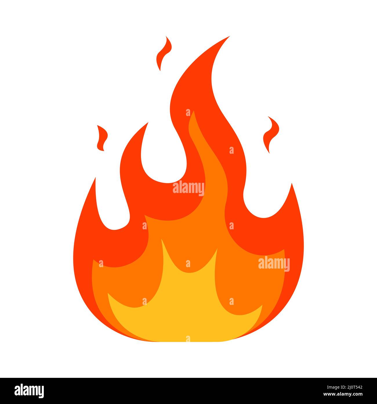 Fire flame icon. Bonfire color symbol. Vector isolated on white ...