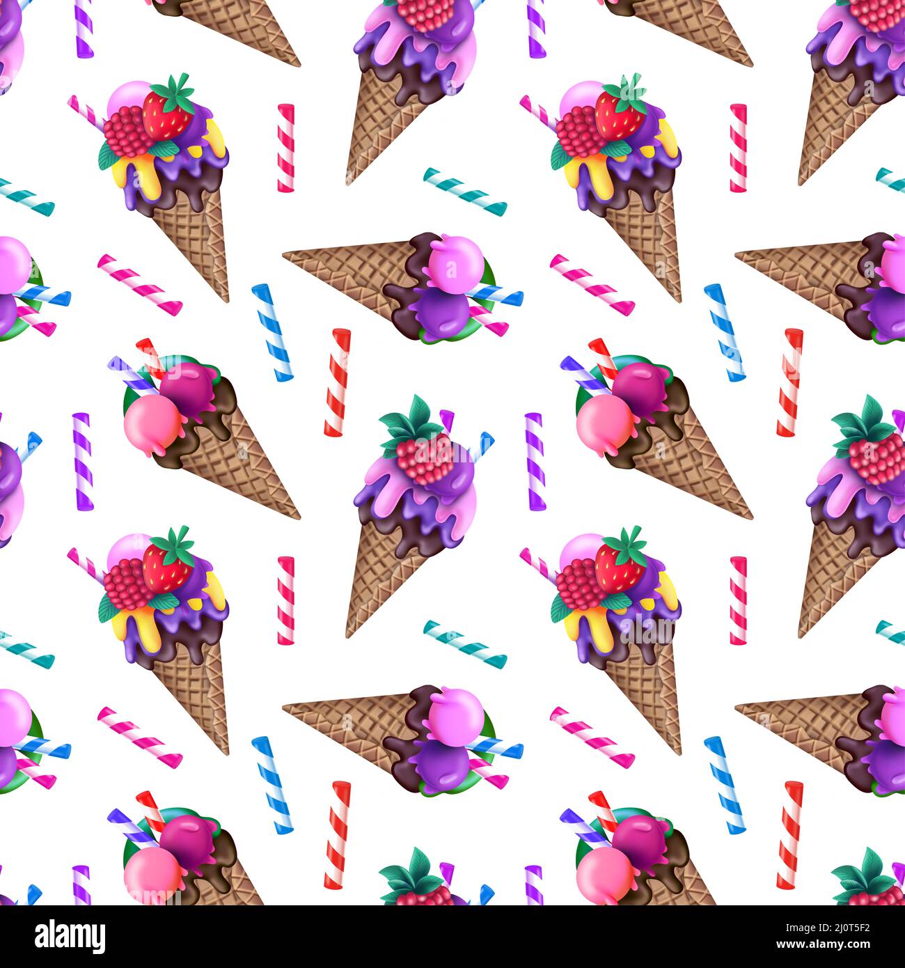 Ice cream repeating pattern hi-res stock photography and images - Alamy