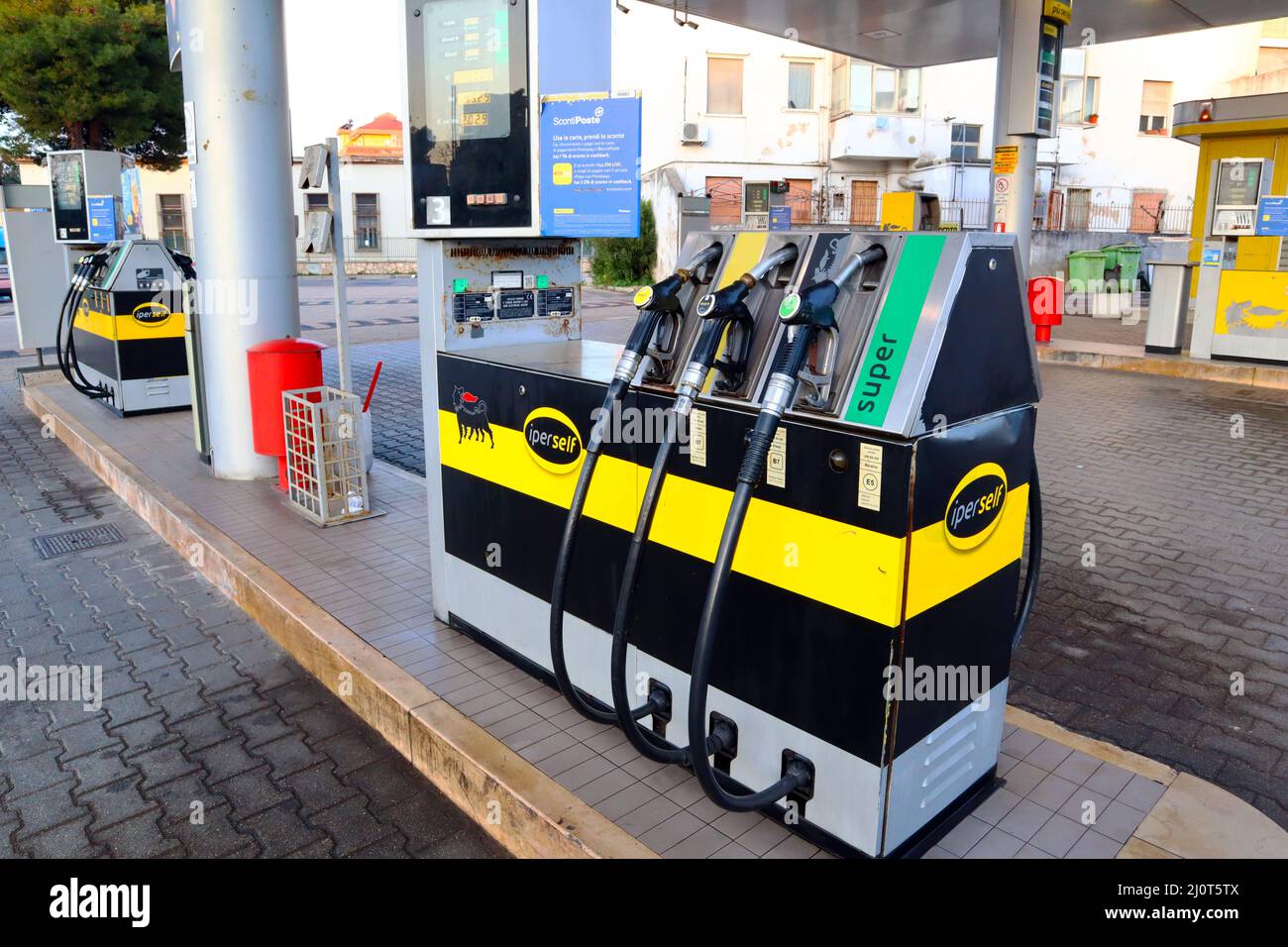 ENI Gas Station, fuel pump. ENI is an Italian multinational oil and gas ...