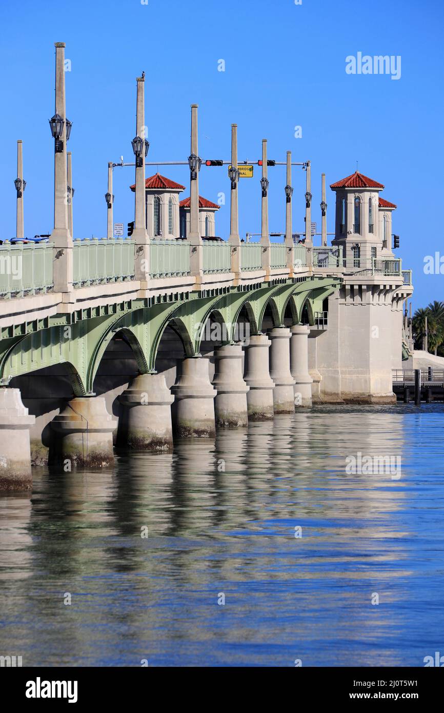 The Bridge of Lions over Matanzas Bay.St.Augustine.Florida.USA Stock ...