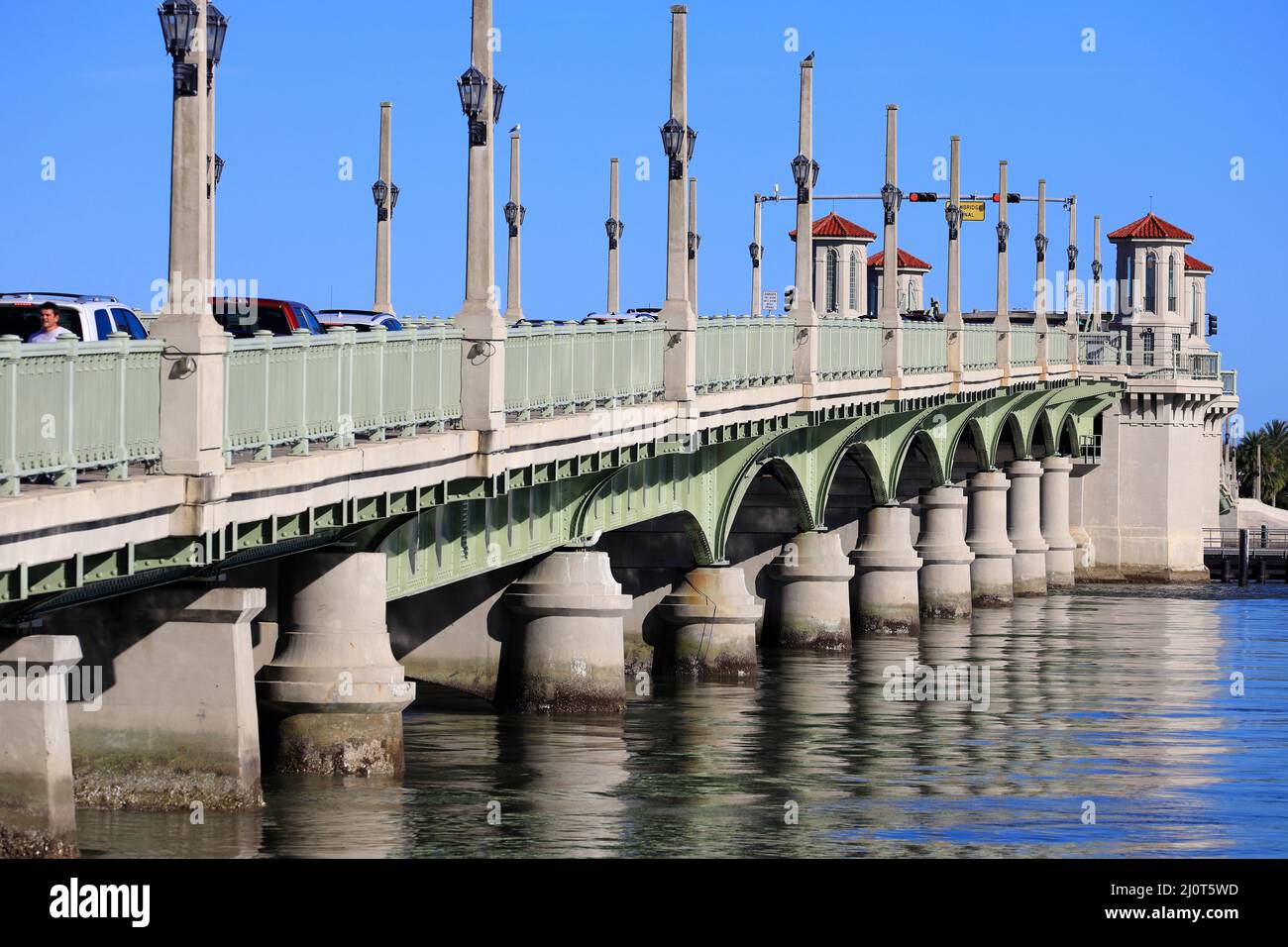 The Bridge of Lions over Matanzas Bay.St.Augustine.Florida.USA Stock ...