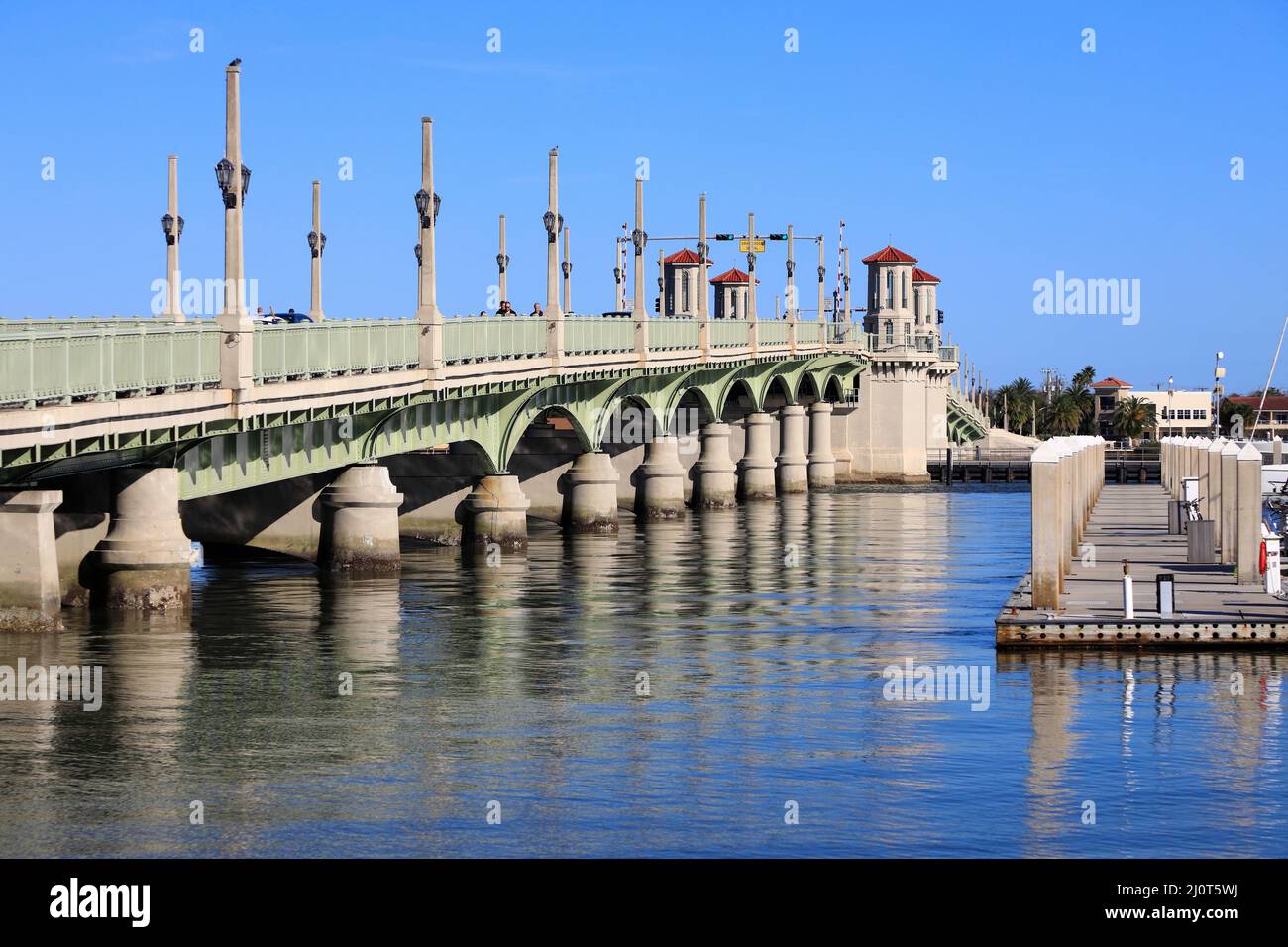 The Bridge of Lions over Matanzas Bay .St.Augustine.Florida.USA Stock ...