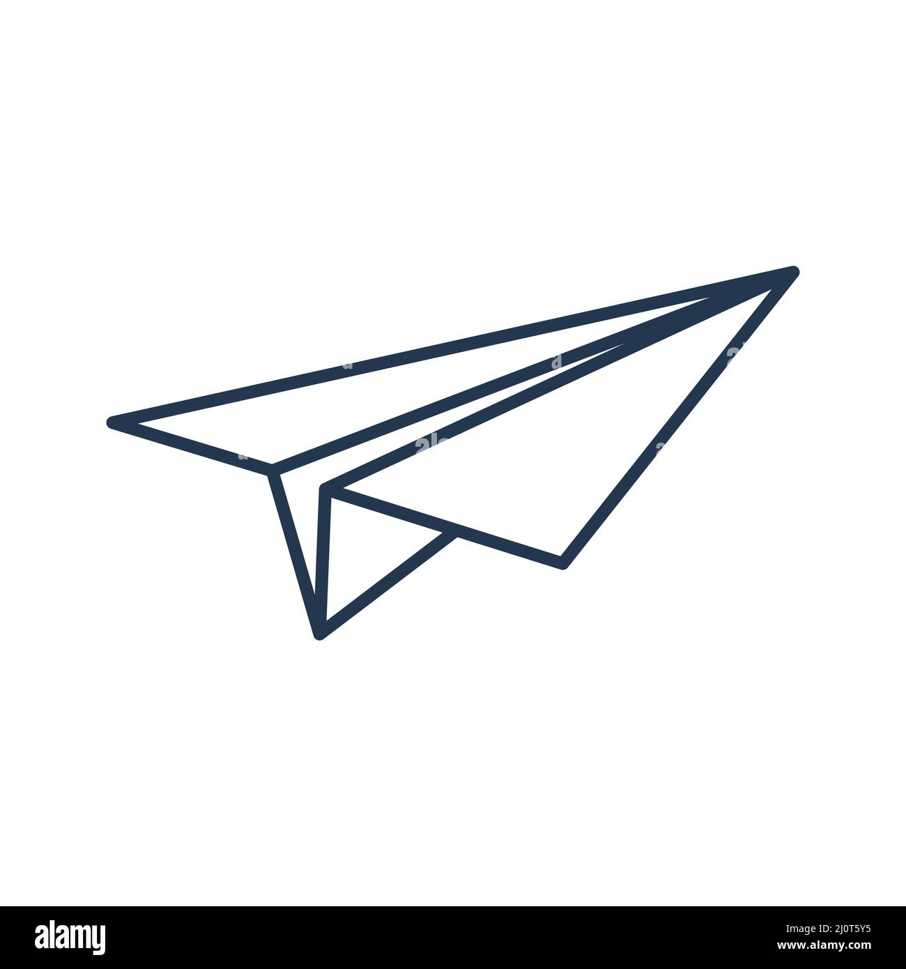 Paper line airplane. Sending message linear symbol. Vector isolated on ...