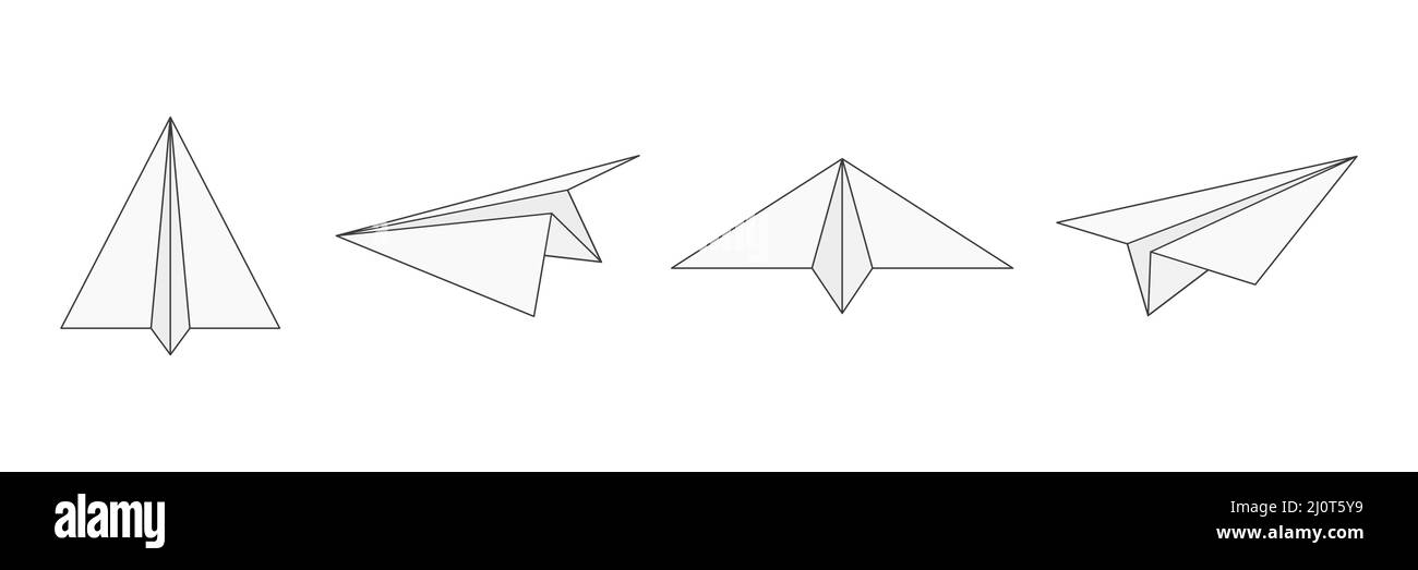 Paper line airplane. Sending message linear symbol. Vector isolated on ...