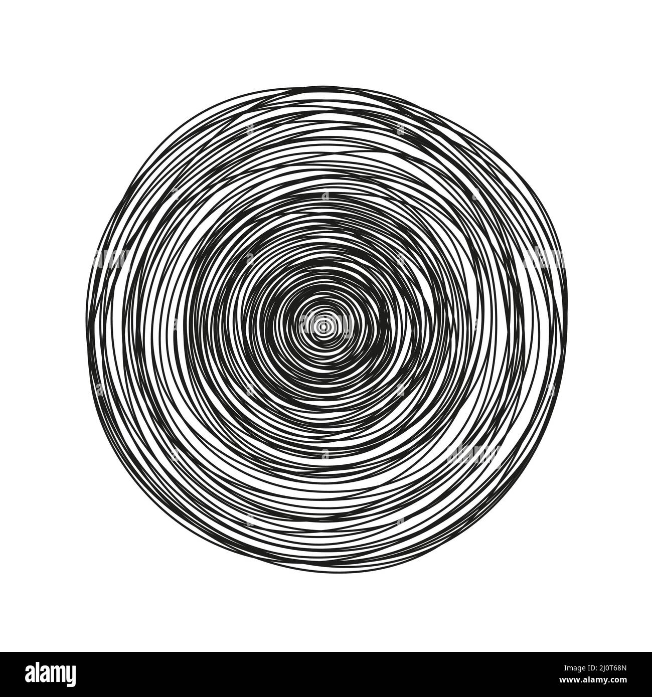 Chaotic line circle. Minimalism linear art sketch circular symbol ...