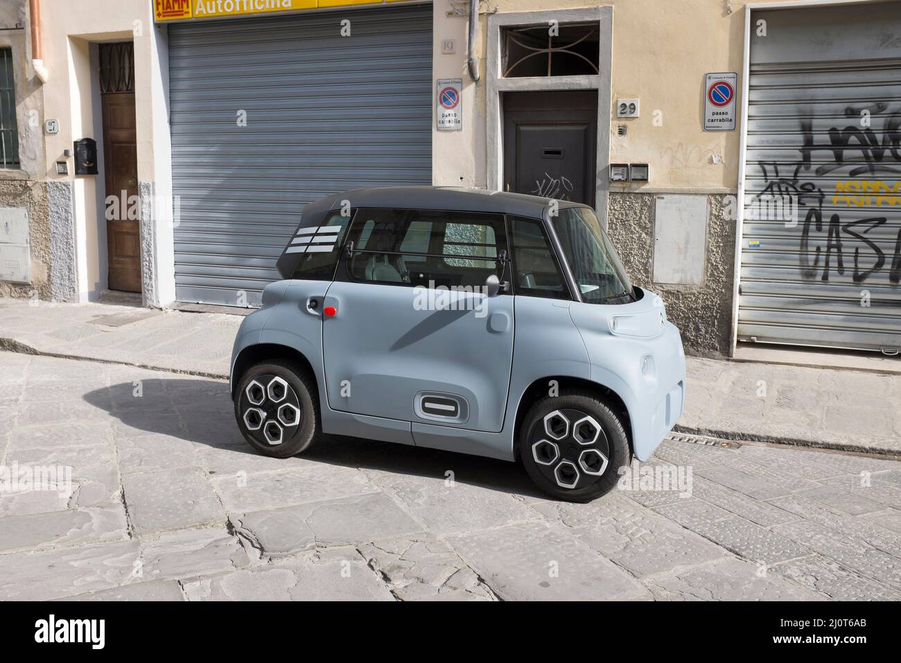 Small Electric Car Florence Italy Stock Photo - Alamy