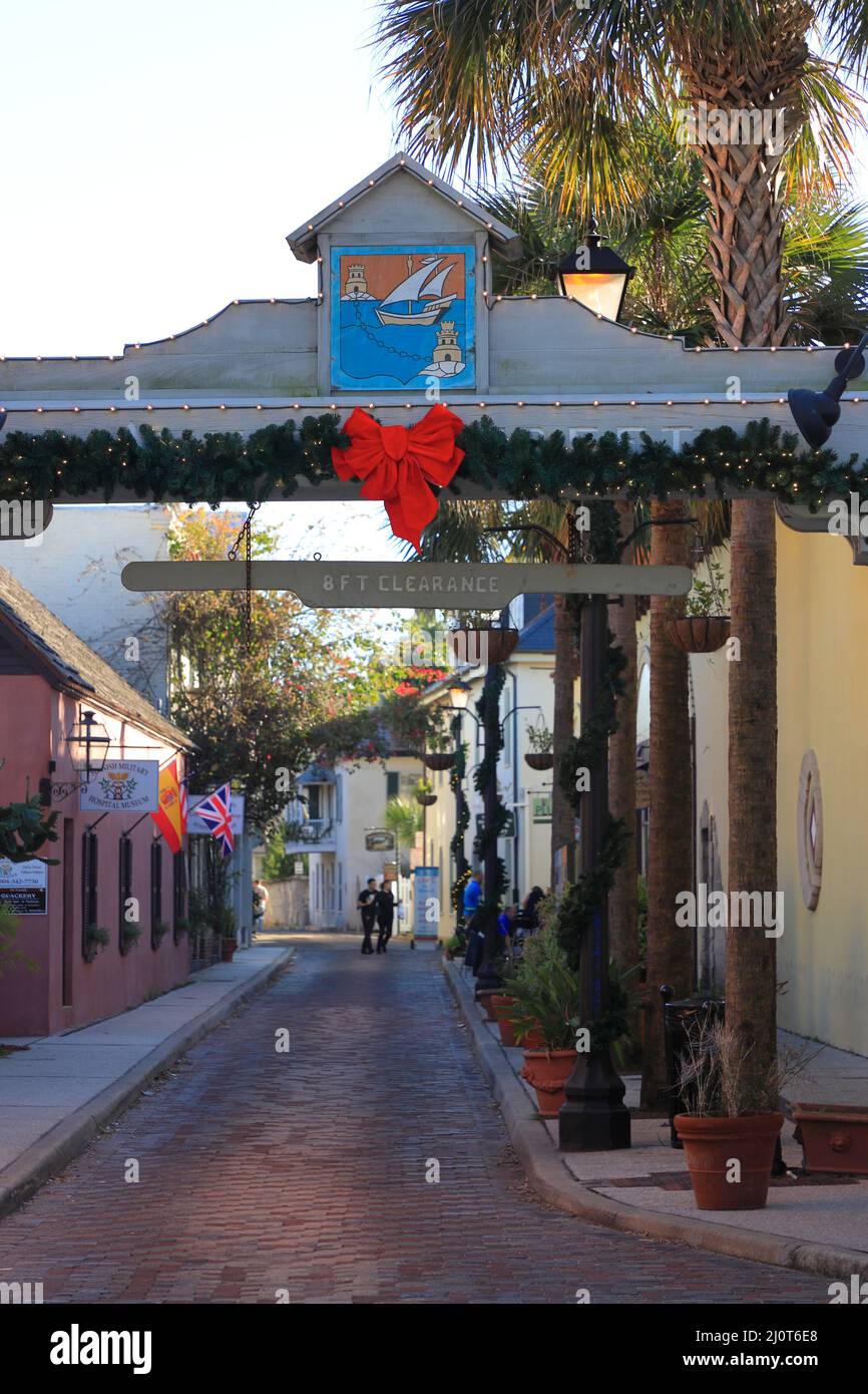 Aviles street the nation's oldest street in Old Town of St.Augustine ...