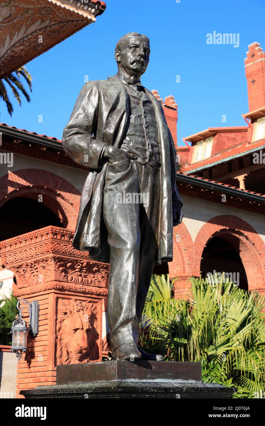 Henry Flagler statue in front of Flagler College the former Ponce de ...
