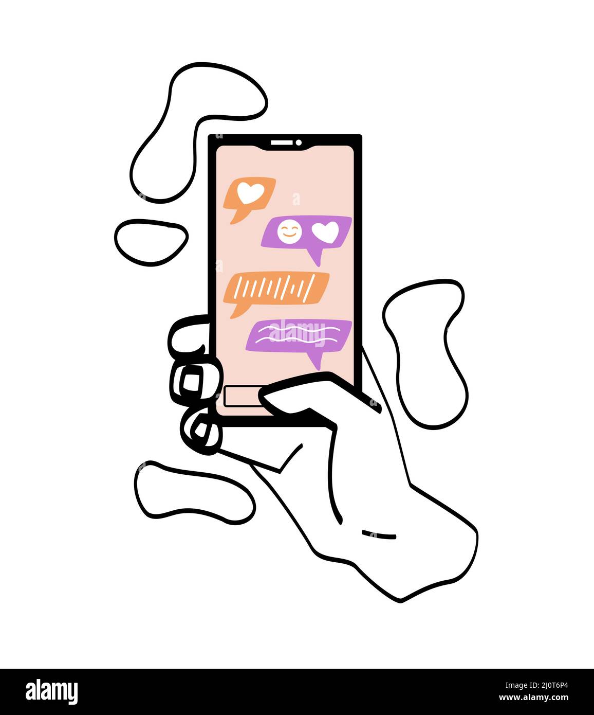 Hands holding mobile phone Stock Vector Image & Art - Alamy