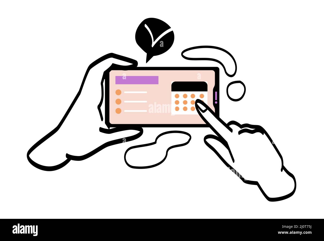 Hands holding mobile phone Stock Vector Image & Art - Alamy