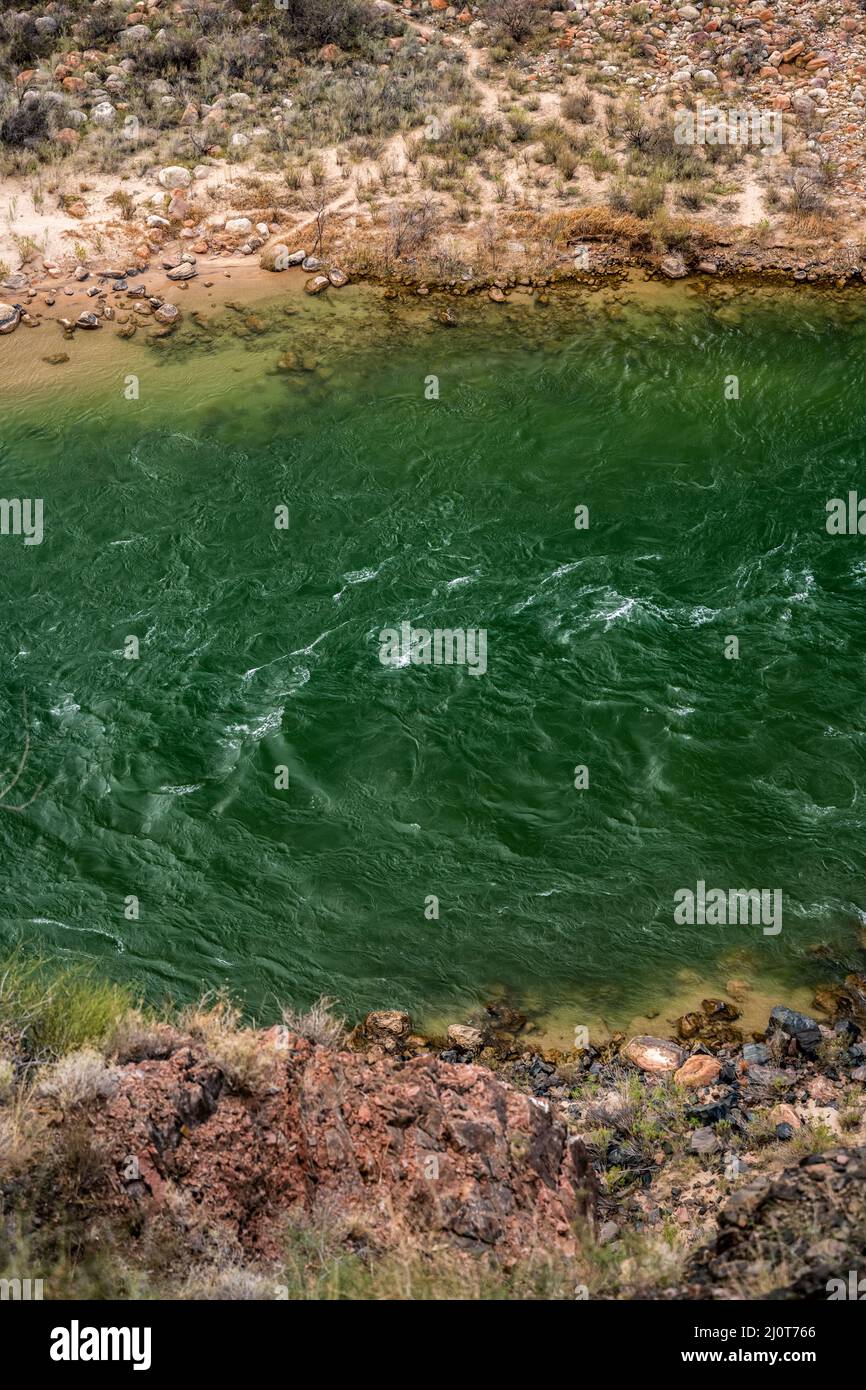 Both Shores Of The Colorado River At The Bottom Of The Grand Canyon in ...