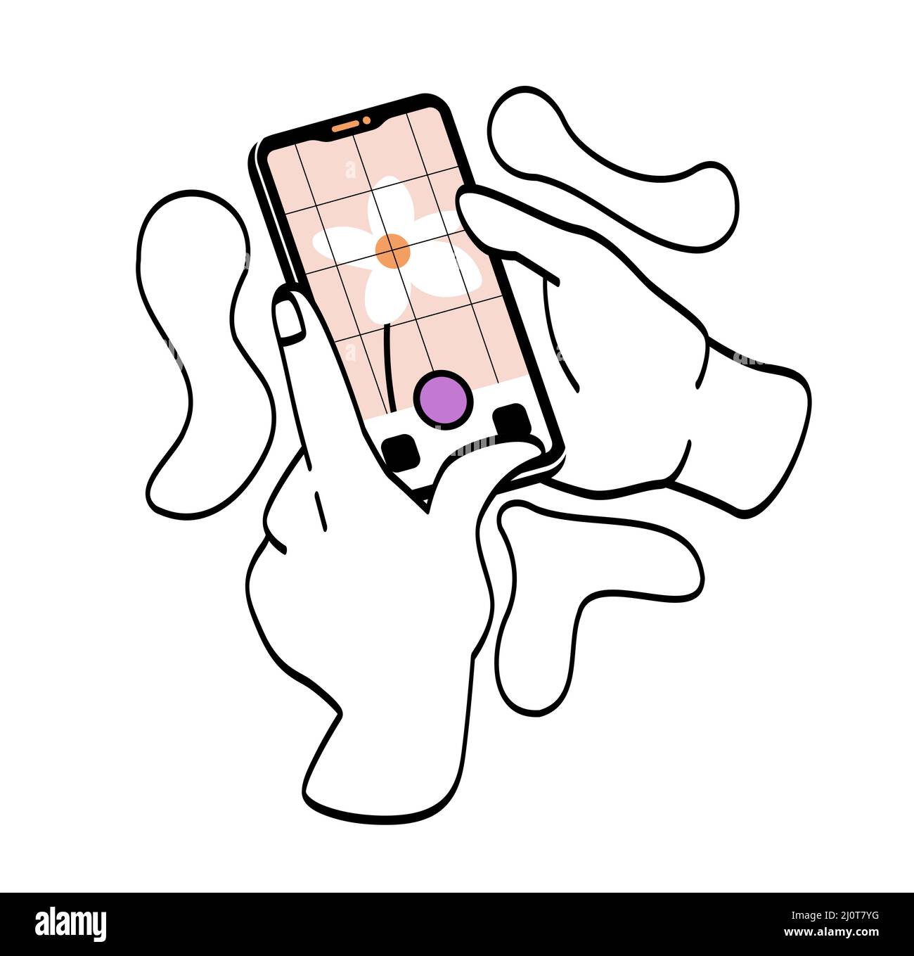 Hands holding mobile phone Stock Vector Image & Art - Alamy