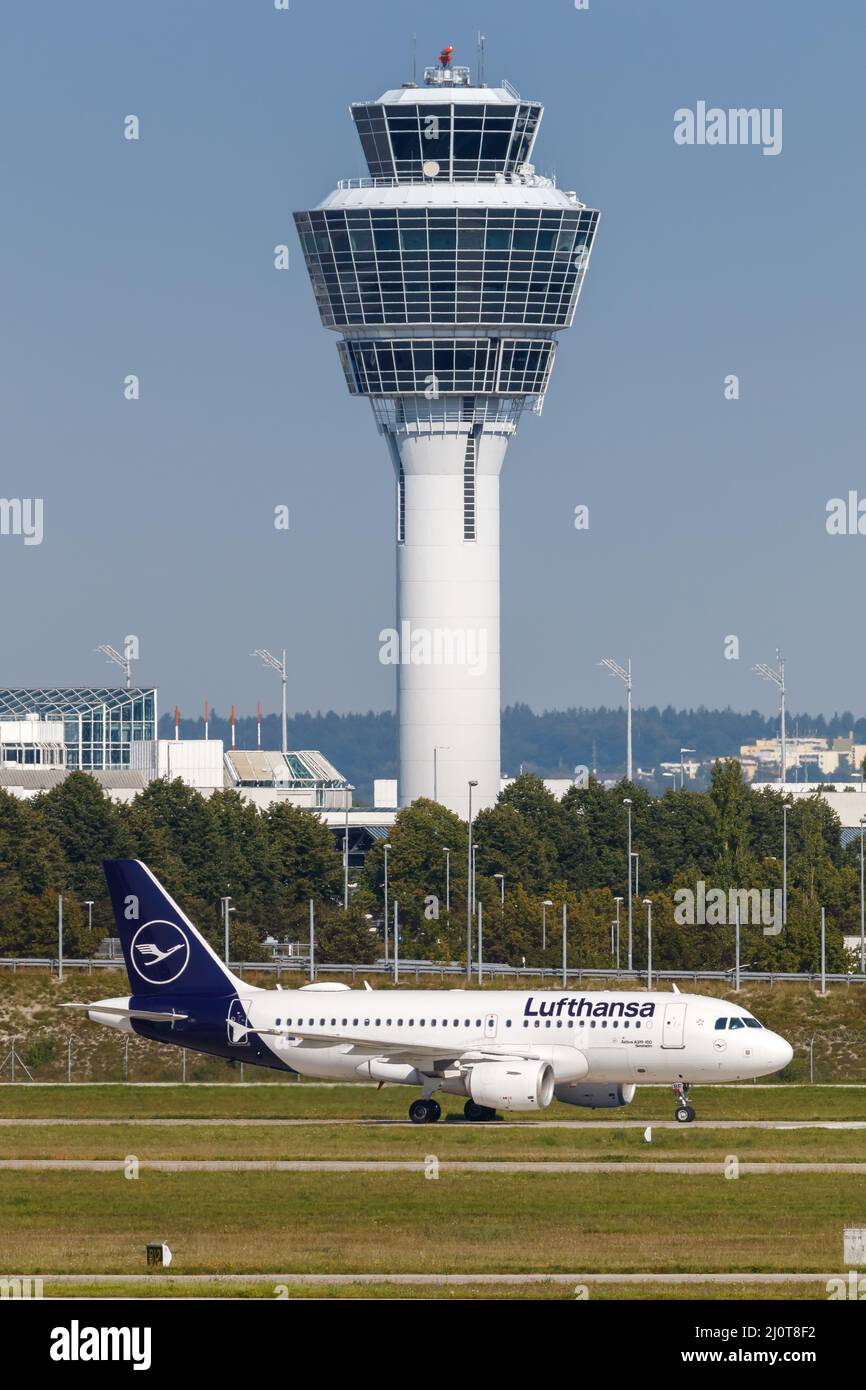 Lufthansa Airbus A319 aircraft Munich Airport in Germany Stock Photo ...