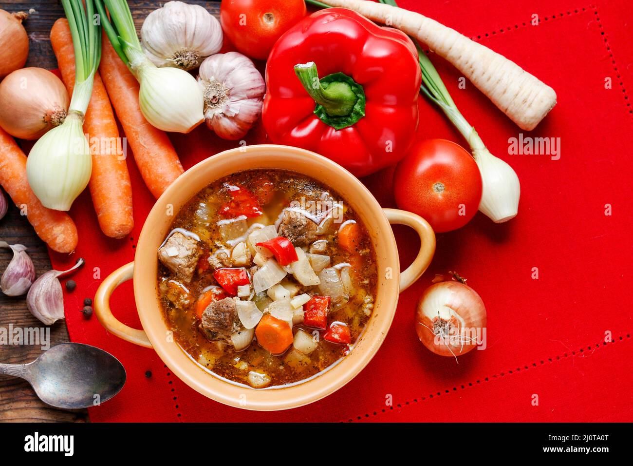 Traditional goulash soup. european dish Stock Photo - Alamy
