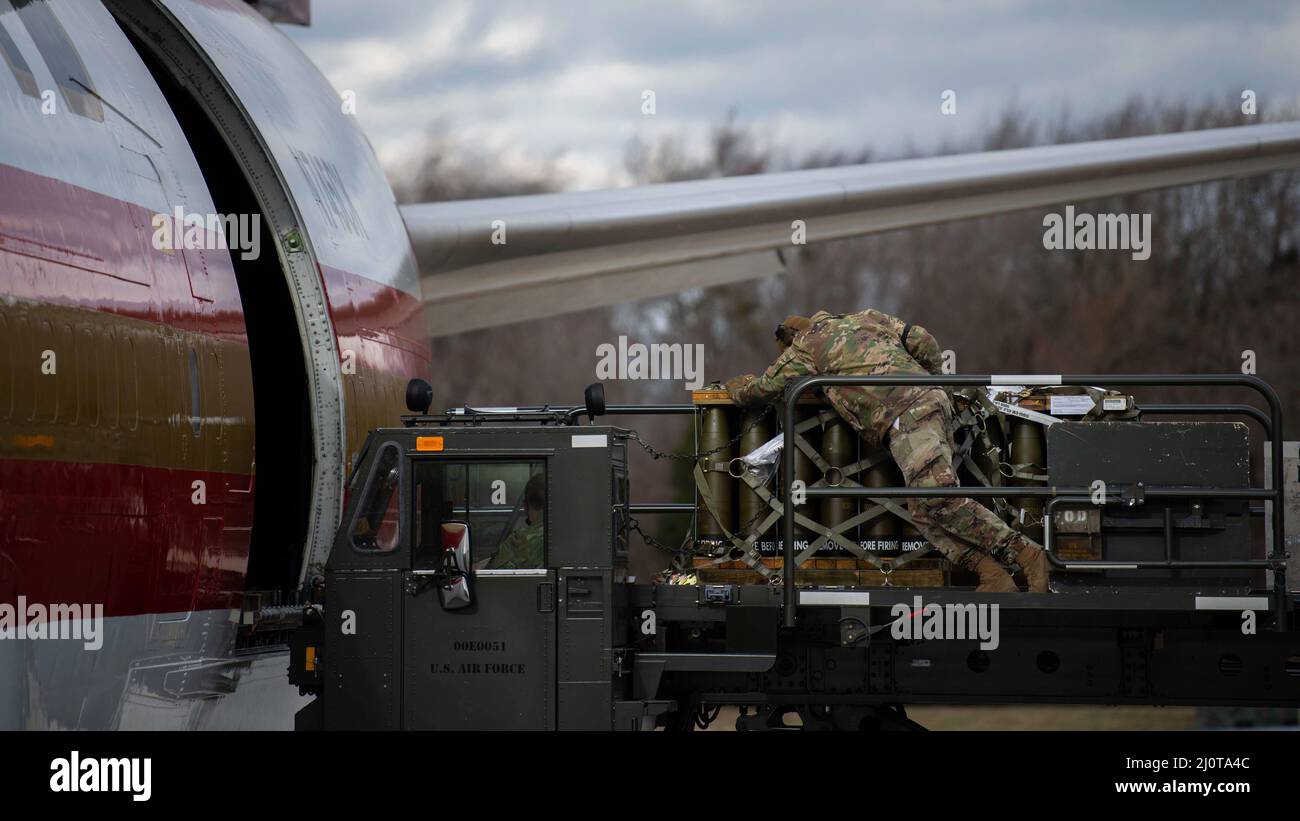 Senior Airman Max Meisner, 436th Aerial Port Squadron ramp specialist ...