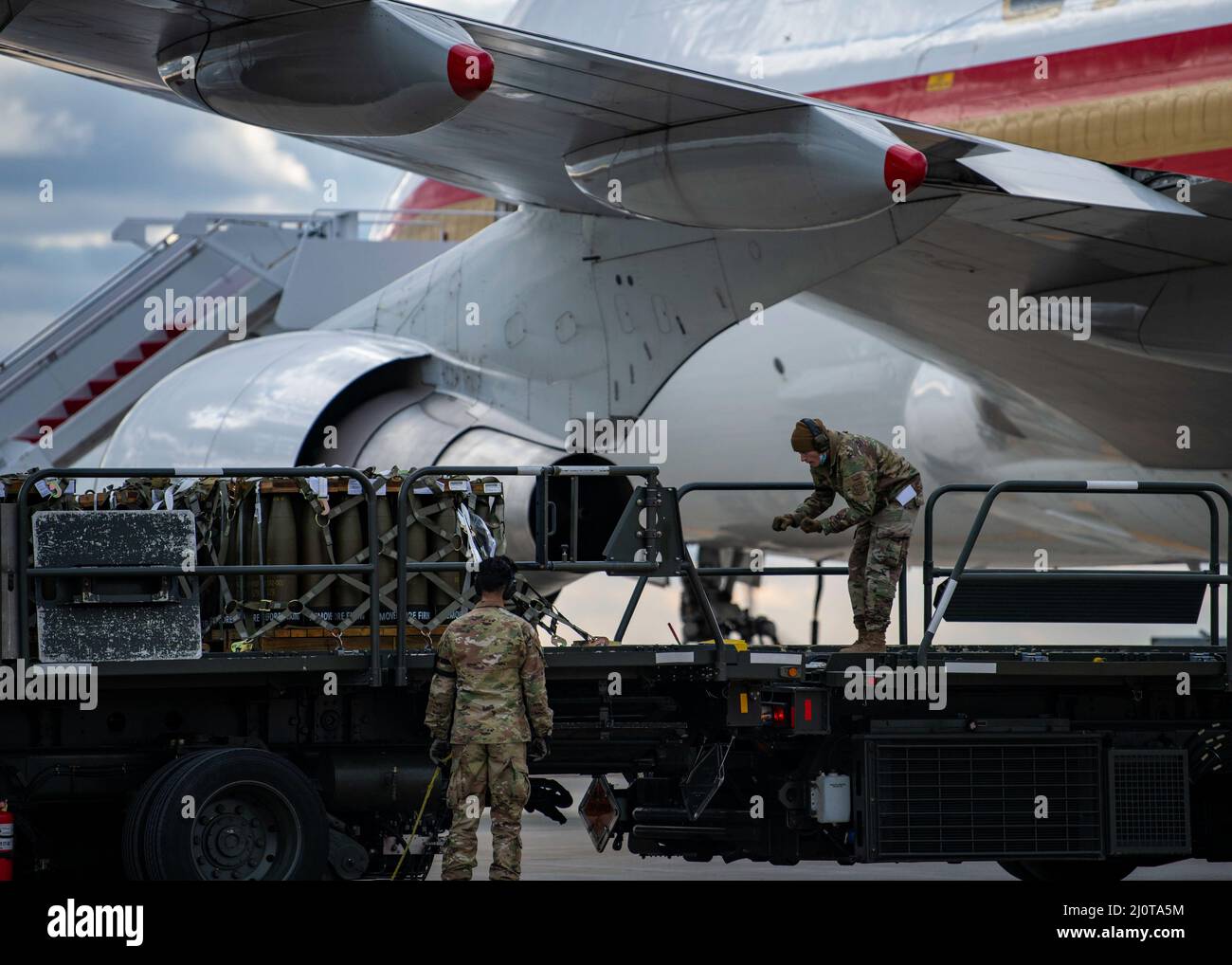 Senior Airman Max Meisner, 436th Aerial Port Squadron ramp specialist ...