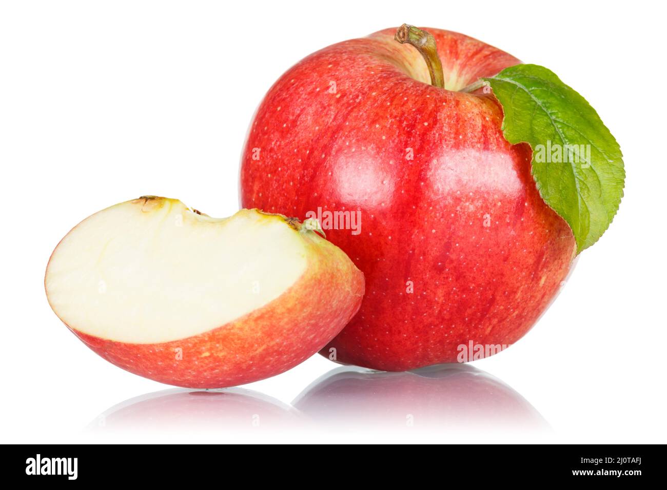 Apples fruits red apple red fruit with leaf cut clipping isolated Stock ...