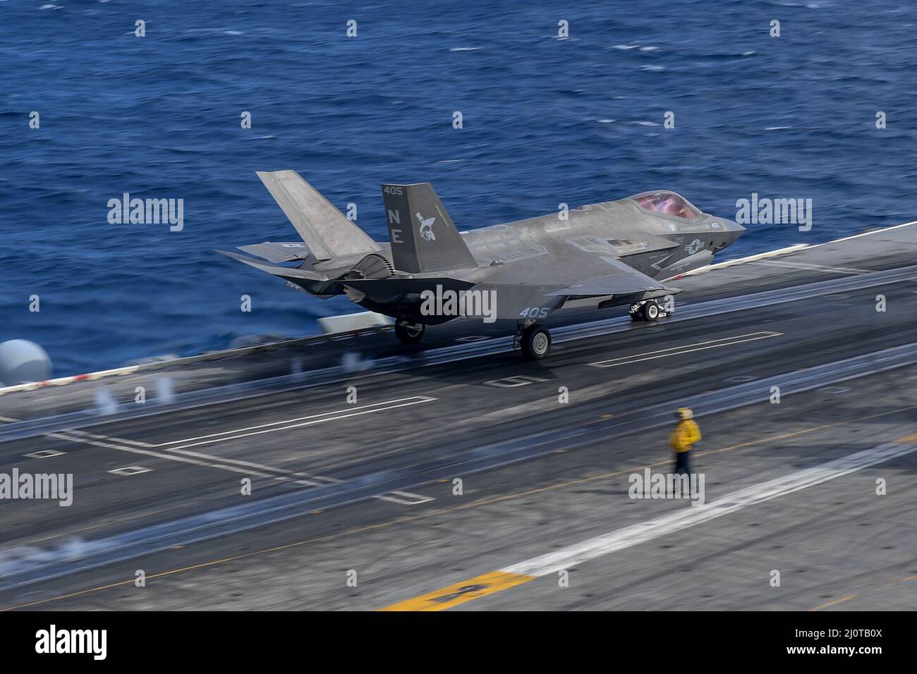 220122-N-YN807-1040 PHILIPPINE SEA (Jan. 22, 2022) An F-35C Lightning II, assigned to the ...