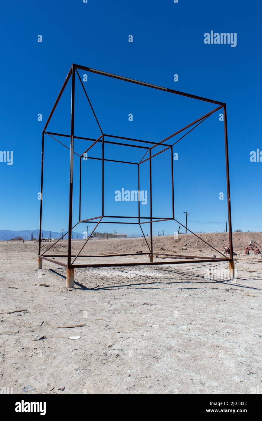 Bombay Beach Cube - Bombay Beach, California - March 2022 Stock Photo ...