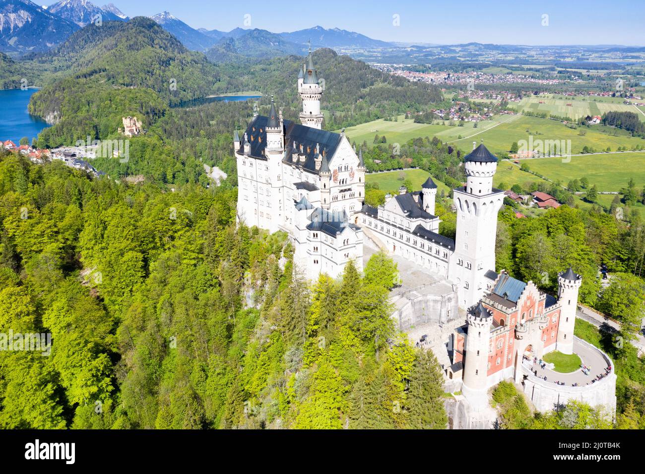 Neuschwanstein castle aerial view hi-res stock photography and images - Alamy