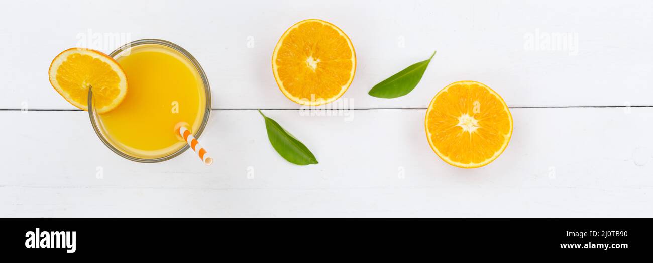 Orange juice orange juice drink fruit juice from above panorama Stock ...