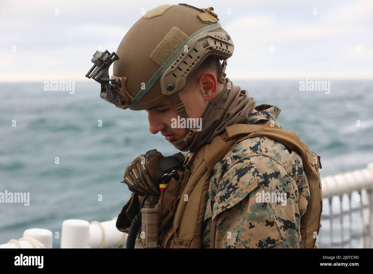 U.S. Marine Corps Lance Cpl. Nicholas Longden, a Low Altitude Air ...
