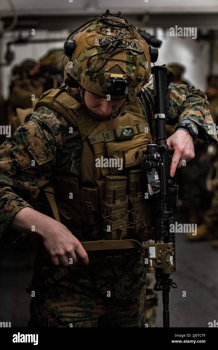 U.S. Navy hospitalman 3rd Class Alec Kaluszka, with 2nd Battalion, 6th ...