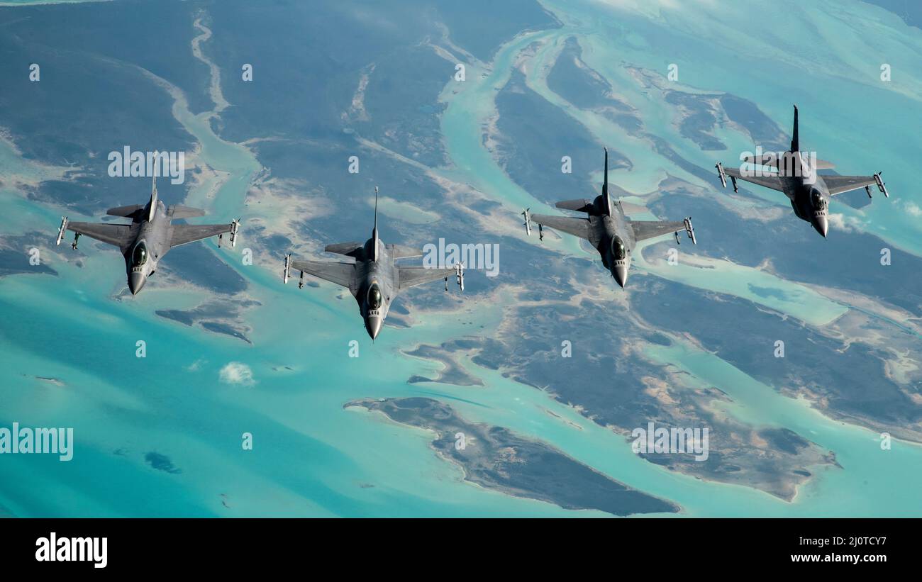 U.S. Air Force F-16C Fighting Falcons, from the New Jersey Air National ...
