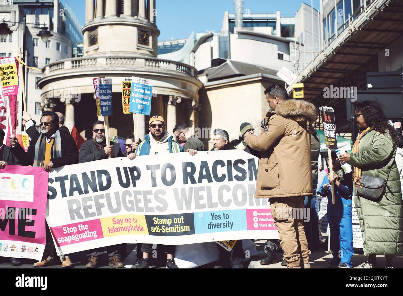 London, England - March 19th 2022: Stand Up To Racism Demonstration on ...