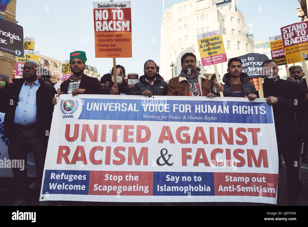 London, England - March 19th 2022: Stand Up To Racism Demonstration on ...