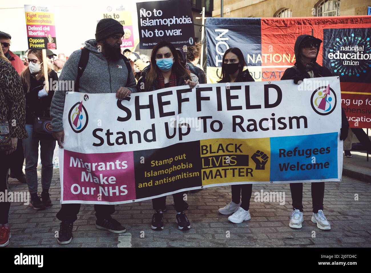 London, England - March 19th 2022: Stand Up To Racism Demonstration on ...