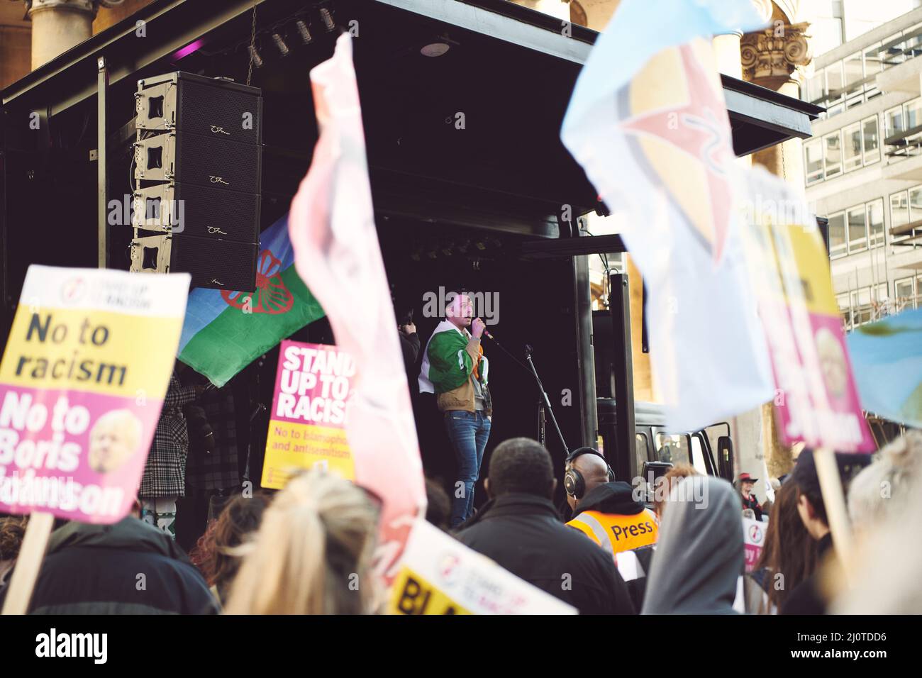 London, England - March 19th 2022: Stand Up To Racism Demonstration on ...