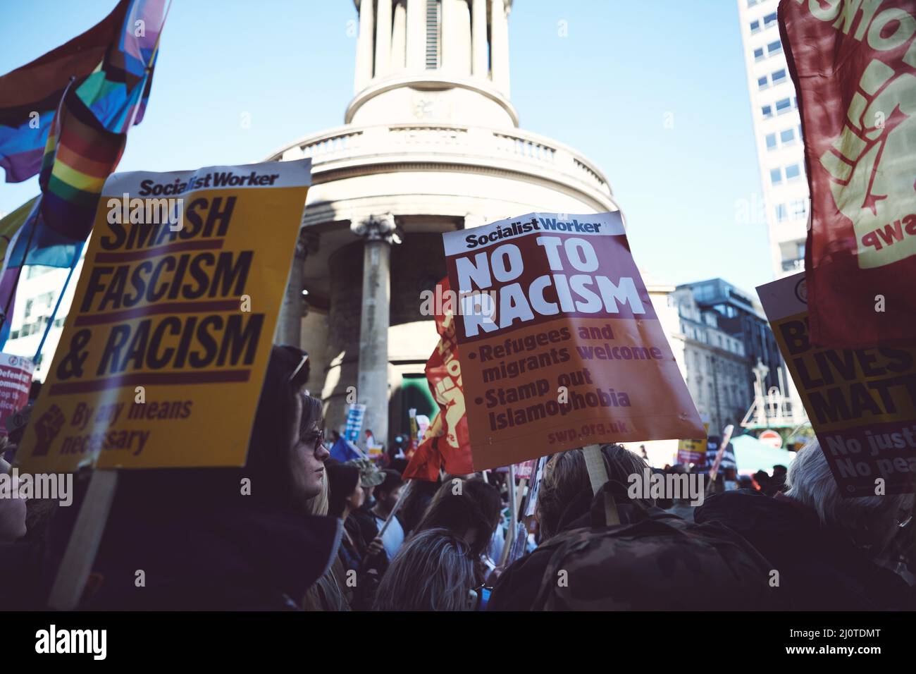 London, England - March 19th 2022: Stand Up To Racism Demonstration on ...