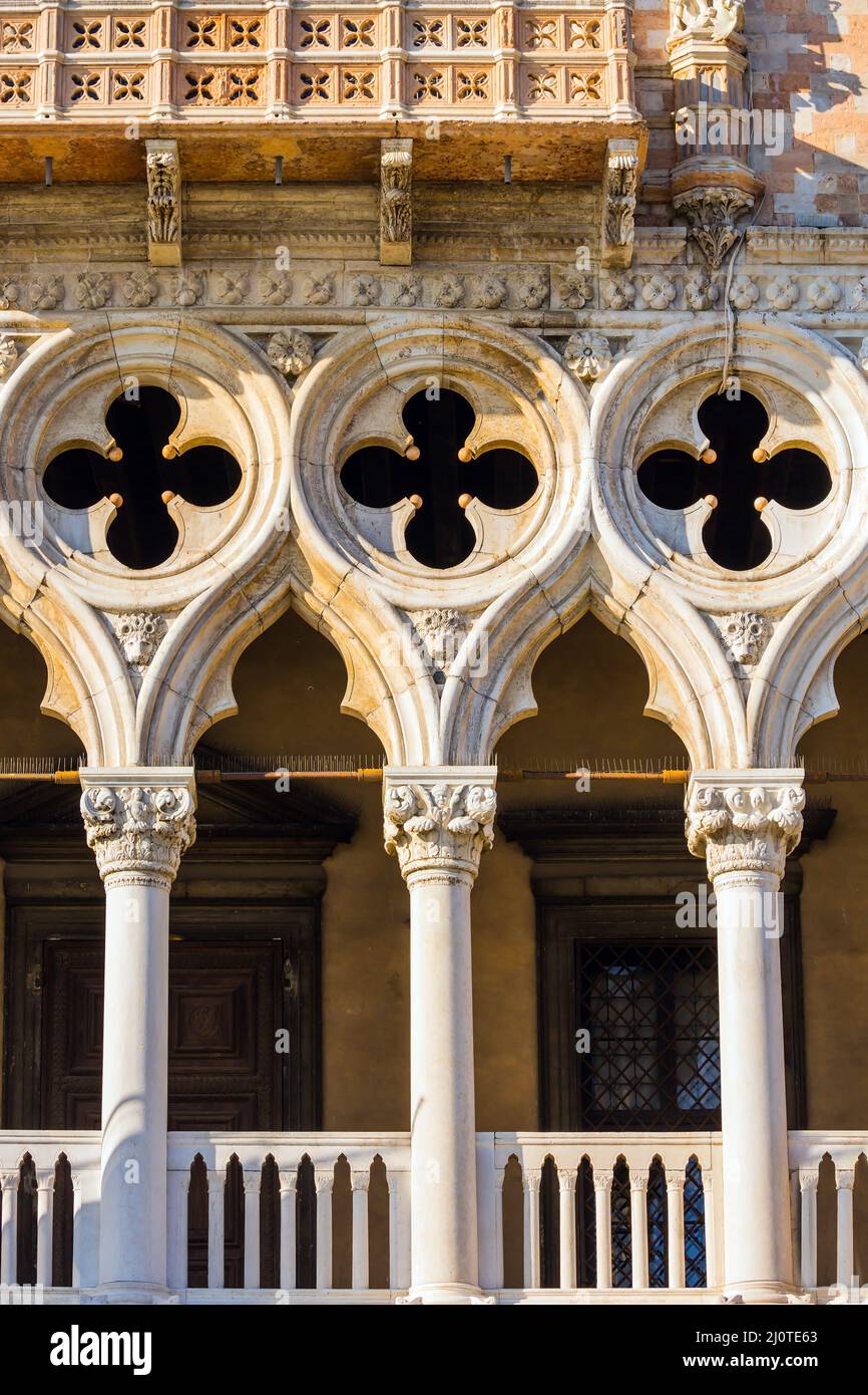 Gallery decorated with columns Stock Photo - Alamy