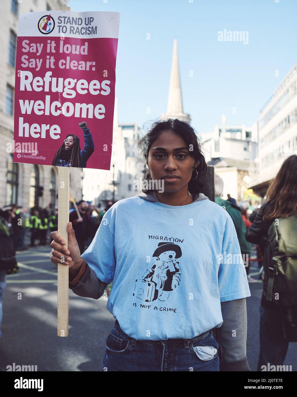London, England - March 19th 2022: Stand Up To Racism Demonstration on ...