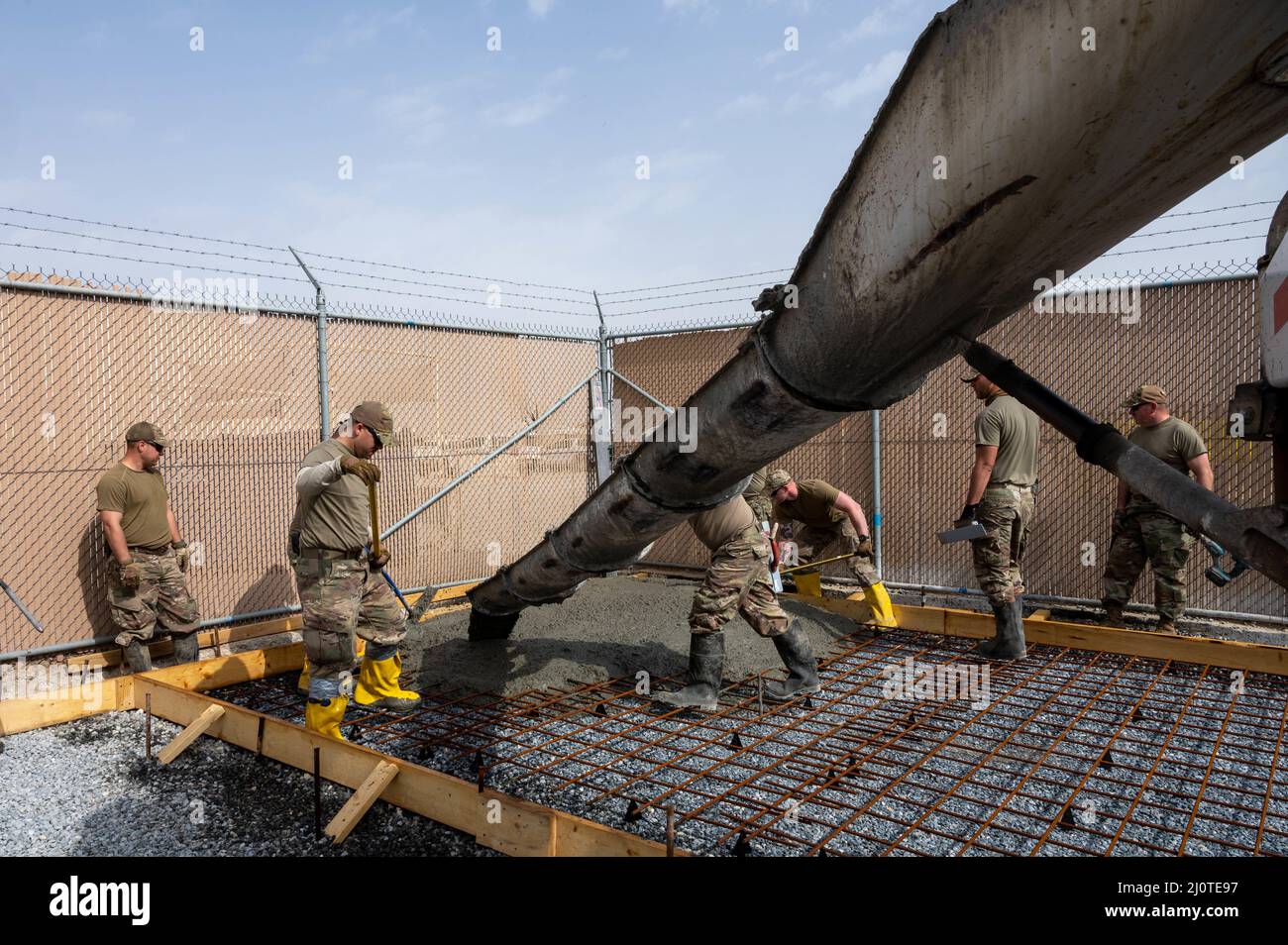 U.S. Airmen from the 557th Expeditionary Prime Base Engineer Emergency ...