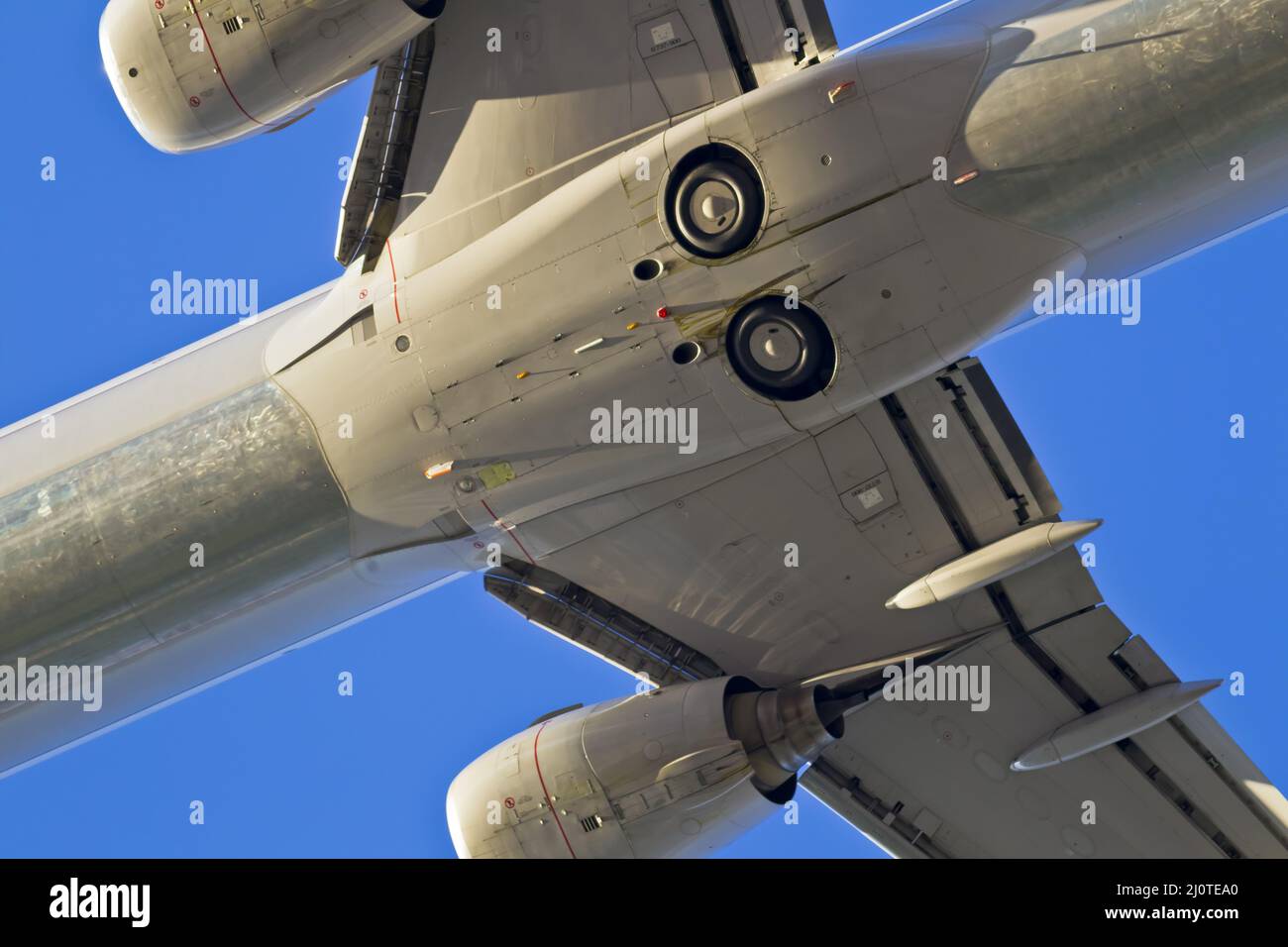 A Commercial Aircraft Takes Off At An International Airport Stock Photo ...