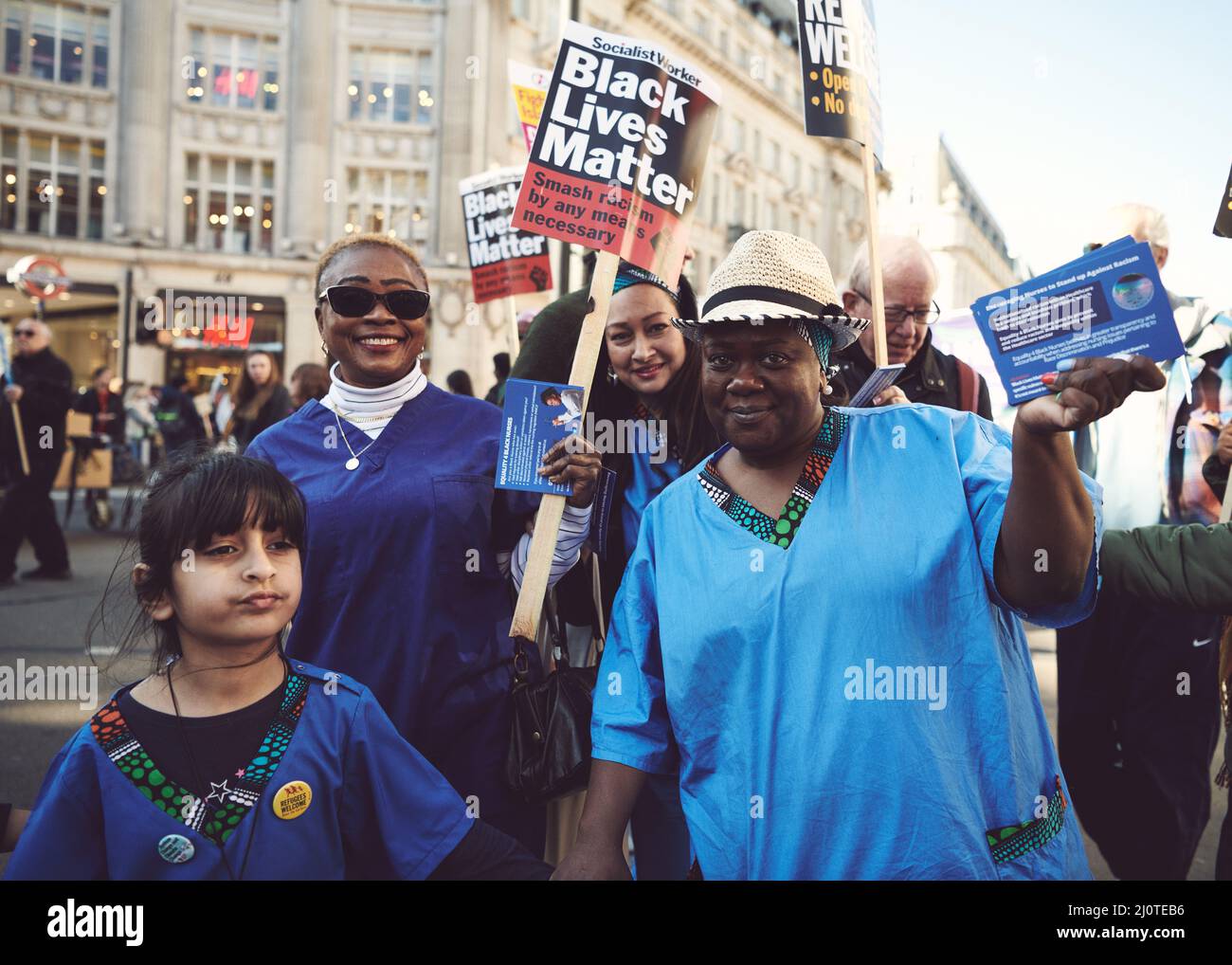 London, England - March 19th 2022: Stand Up To Racism Demonstration on ...
