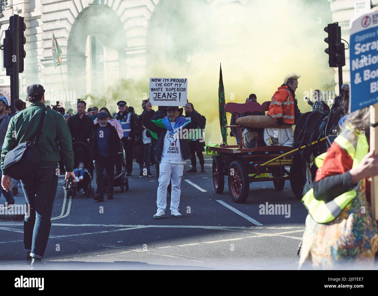 London, England - March 19th 2022: Stand Up To Racism Demonstration on ...
