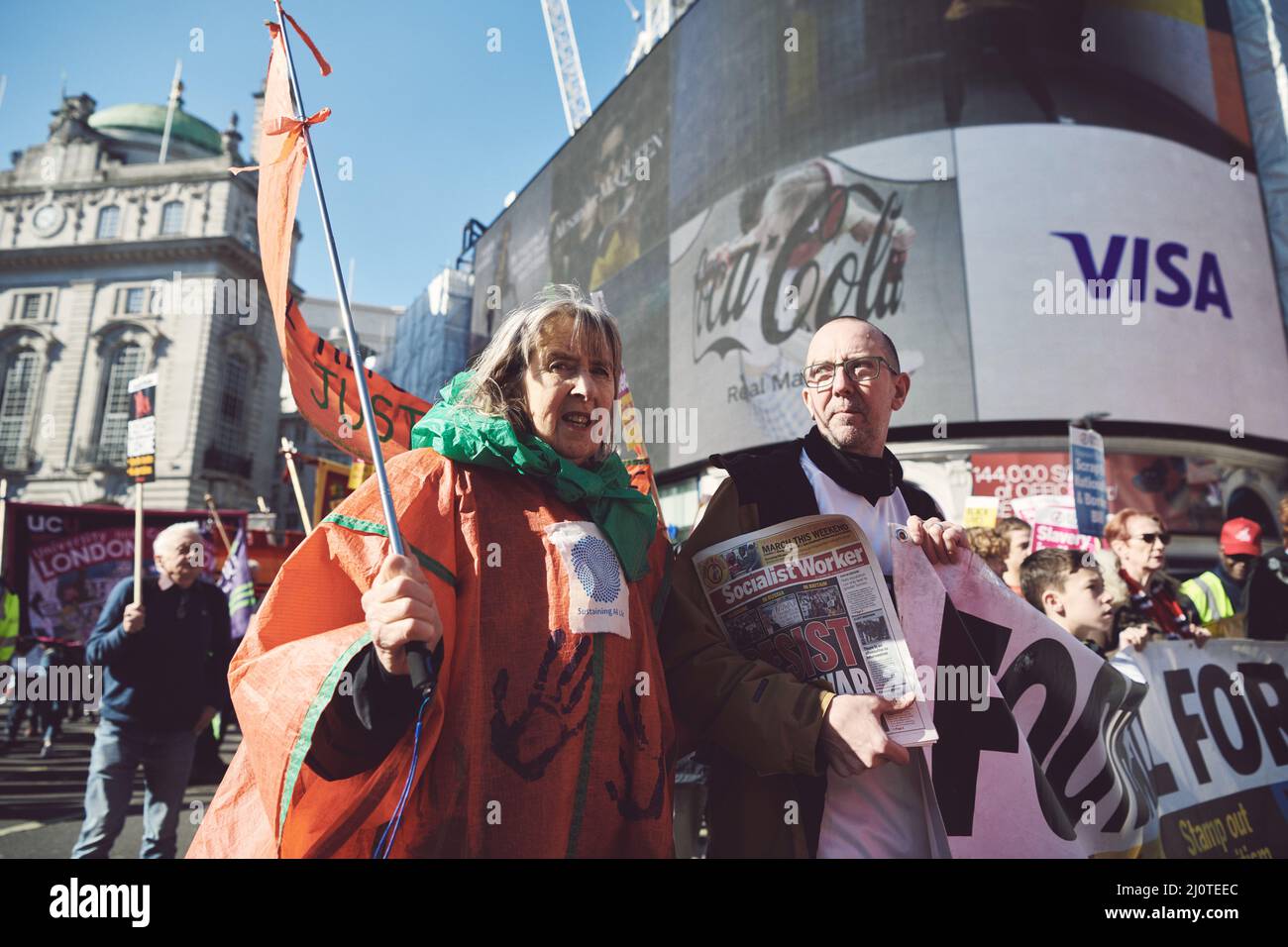 London, England - March 19th 2022: Stand Up To Racism Demonstration on ...