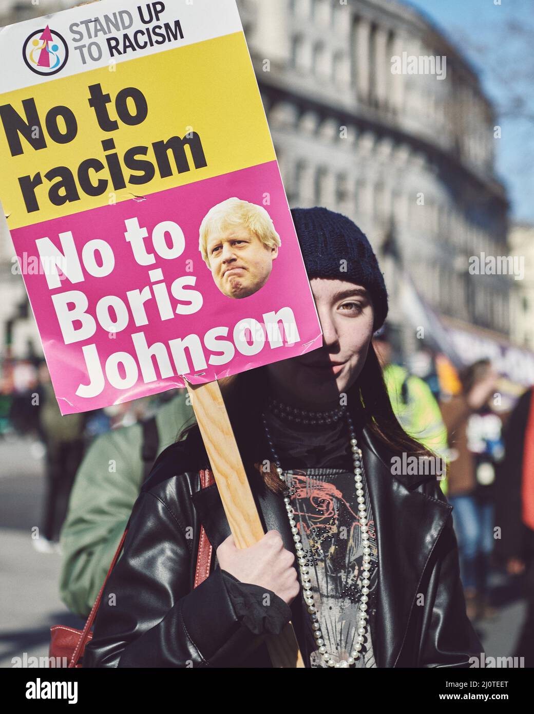 London, England - March 19th 2022: Stand Up To Racism Demonstration on ...