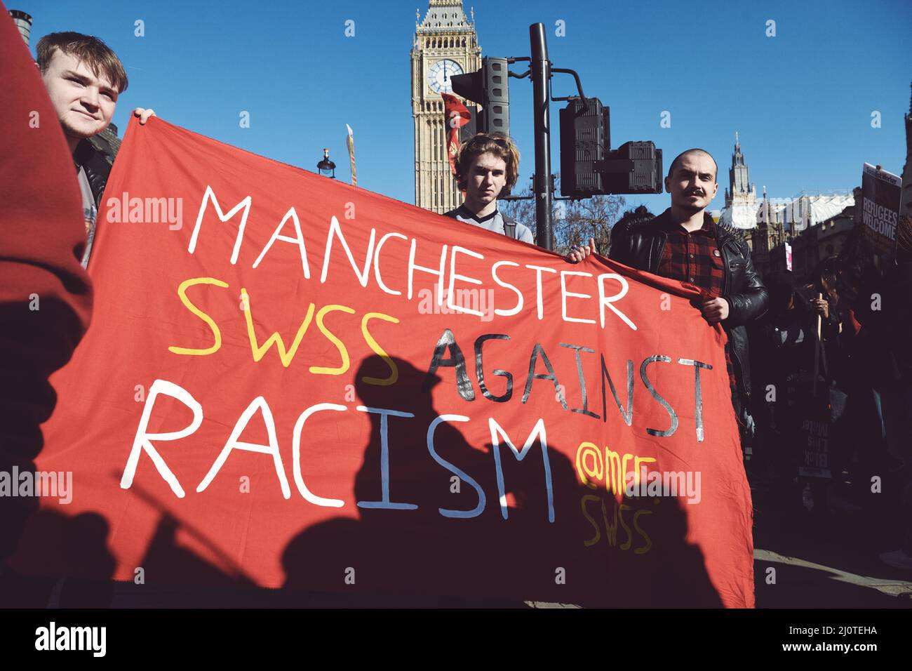 London, England - March 19th 2022: Stand Up To Racism Demonstration on ...