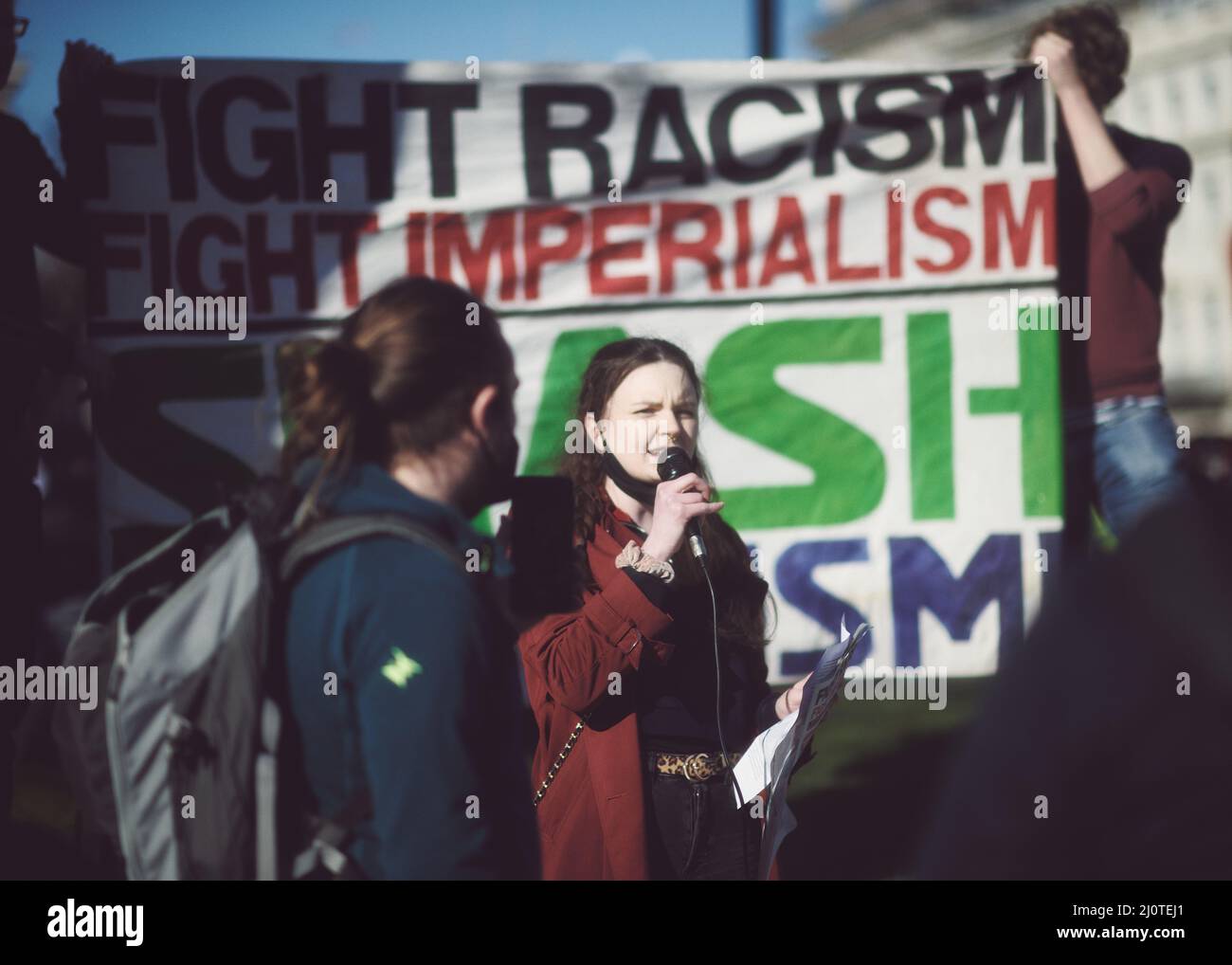 London, England - March 19th 2022: Stand Up To Racism Demonstration on ...
