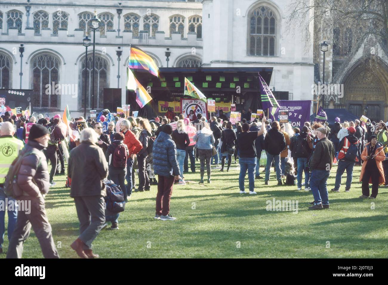 London, England - March 19th 2022: Stand Up To Racism Demonstration on ...
