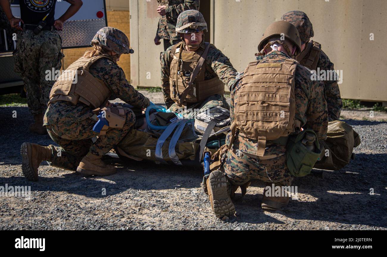 U.S. Sailors with 1st Medical Battalion, 1st Marine Logistics Group, I ...