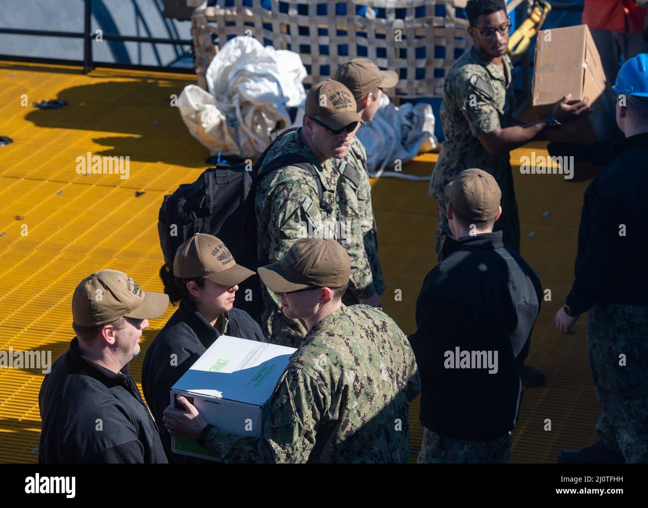 ATLANTIC OCEAN (Jan. 24, 2022) Sailors assigned to the Blue Crew of the ...