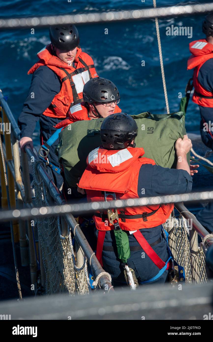 ATLANTIC OCEAN (Jan. 24, 2022) Sailors assigned to the Blue Crew of the ...