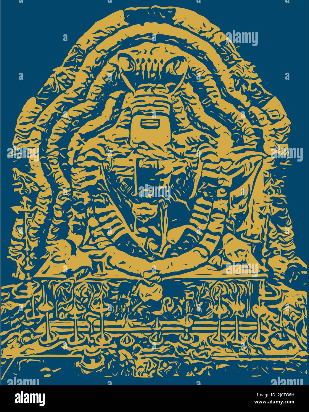 Sketch of Lord Shiva and his symbols outline, silhouette editable ...