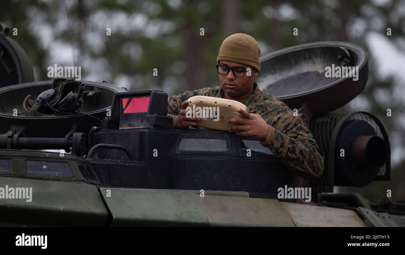 U.S. Marine Corps Lance Corporal Trenton Ushery, an assault amphibious ...