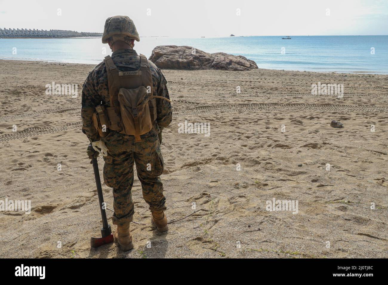 U.S. Marine Corps Pfc. Sutton Woodard, a combat engineer with Alpha ...